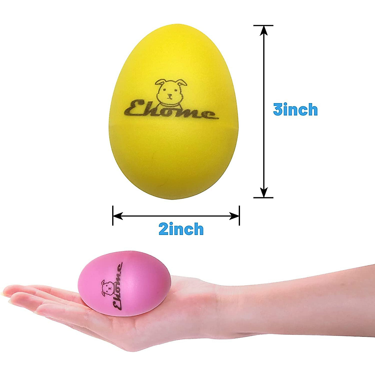 Ehome Easter Egg Shakers, 12Pcs Egg Shakers Musical Instruments, Egg Shakers for Babies, Plastic Eggs for Toddlers 1-3, Easter Baby Shaker Toy, 6 Colors Montessori Baby Maracas(Plastic)