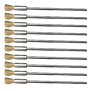 10 Pieces Extended Stainless Copper Wire Cleaning End Brushes Pen Wire Brush Rust Paint Removal Bits Polishing Rotary Tools Accessories 3 mm Mandrel (6 mm end Brush)
