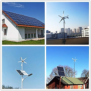 AUECOOR 640W Solar Wind Kit Hybrid System: 2pcs 120W Mono Solar Panels + 400W Wind Turbine Generator + Hybrid Controller for RV, Camping, Boat, Caravans, 12V/24V Battery Charging