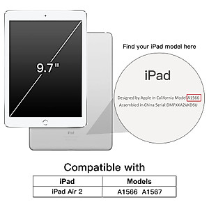 JETech Case for iPad Air 2 (2nd Generation), Smart Cover Auto Wake/Sleep (Black)