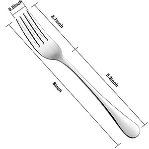 Dinner Forks,Set of 16 Top Food Grade Stainless Steel Silverware Forks,Table Forks,Flatware Forks,8 Inches,Mirror Finish & Dishwasher Safe,Use for Home,Kitchen or Restaurant