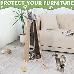 ROYALAY Tall Cat Scratching Posts for Indoor Cats, Premium Sisal Rope Scratch Posts for Kitten and Adult Cats, Scratcher Post Tree Kitten Interactive Toy to Protect Your Furniture for Cats at All Ages