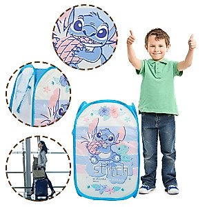Cartoon Hamper Anime Pop Up Hamper with Multiple Patterns Laundry Hamper for Kids (Stitch)