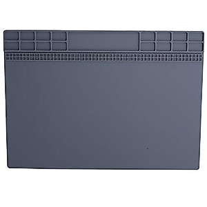 zjchao 9.8 x 13.8 Inch Electronics Repair Work Mat, Non-Slip Rubber Watch Repair Table Pad Watchmaker Maintenance Accessory for Watch Phone Laptop Electronic Repairs Gray