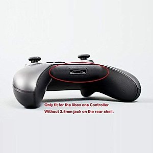 Full Housing Shell Case Cover + Middle Frame with Full Buttons for Xbox One Wireless Controller Without 3.5mm Jack Port (Black)