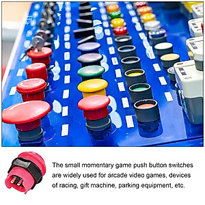 Rebower Momentary Game Push Button Switches Game Small Button [for Arcade Video Game] -M28/Pink/10 Pcs