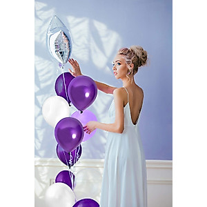 Treasures Gifted Metallic Purple Balloons - Dark Purple Balloons - Purple Latex Balloons 12 Inch - Purple Metallic Balloons - Lilac Balloons - Metallic Purple Balloons 36 Pack
