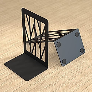 MAMILO Bookends for Book Shelf – 6-Pack Metal Book Ends to Hold Books – Sturdy and Durable Bookends for Shelves – Modern and Elegant Designs – Semi Gloss Coated Paint – Ideal for Bookshelf Decor