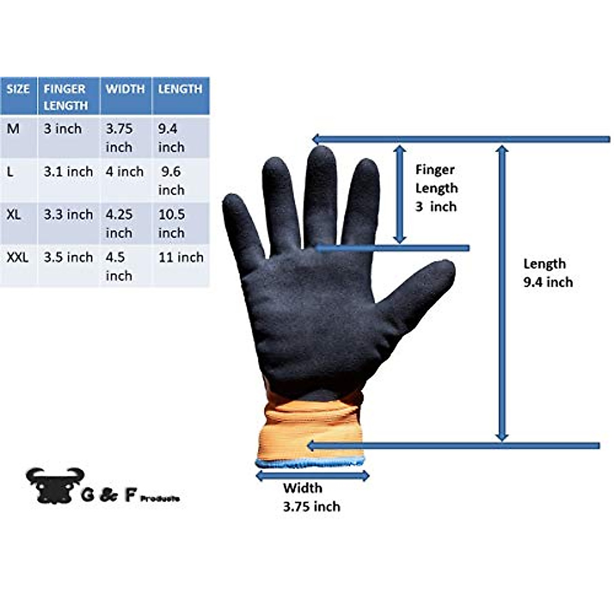 Deerskin or Waterproof Cold Weather Work Gloves Double Coated Windproof HPT Plam and Fingers Acrylic Terry inner