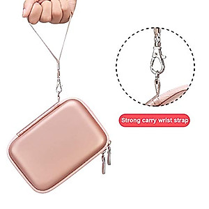 Canboc Hard Case for Fujifilm Instax Mini Link 2/ Instax Mini Link Smartphone Printer/Fujifilm Instax Mini EVO Instant Camera, Mesh Pocket fit Instax Mini Instant Film and Cable, Rose Gold