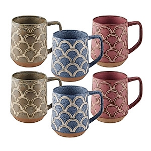 Pfaltzgraff Scales Mug, Set Of 6, 18-Ounce, Multicolor