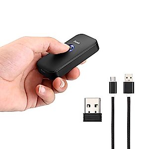 Eyoyo Mini Bluetooth 2D Barcode Scanner, 3-in-1 USB Wired/2.4G Wireless/Bluetooth Bar Code Reader Portable 1D QR Image Scanner PDF417 Data Matrix Code for iPad, iPhone, Android, Tablets or Computer PC