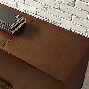 Crosley Furniture Everett Media Console and Record Player Stand with Storage for Vinyl Records, Mahogany