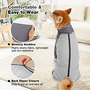 Lelepet Dog Recovery Suit for Dogs,Dog Surgical Recovery Suit Female Male,Dog Surgery Suit after Spayed & Neuter Dog Cone Alternative Prevent Licking Breathable Dog Onesie for Surgery Abdominal Wounds