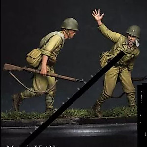 1/35 Resin Miniatures Kit WWII Vietnamese Soldiers Resin Model Kit (2-Person) Unassembled and Unpainted (lk8u-1)