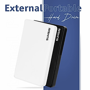 SUHSAI 500GB Portable External Hard Drive USB 2.0 Storage and Backup Drive, USB Hard Disk Drive, Memory Storage Expansion External HDD for Computer, Mac, Desktop (White)