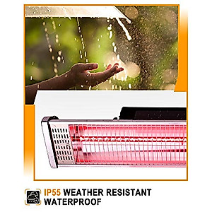 Star Patio Electric Patio Heater with Remote, Indoor/Outdoor Heater, Space Heater, Infrared Heater, Wall Mounted, suitable as Gazebo Heater, Balcony Heater, Garage Heater, 1530