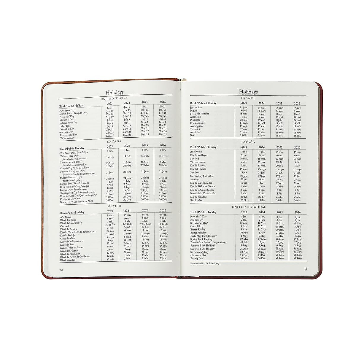 Graphic Image 2024 Notebook, Month and Week-at-a-view pages, Appointments, Daily Notes, Travel Information, U.S. & International Holidays, Genuine Leather (5⅜" W x 7⅜" H - Made in the USA)