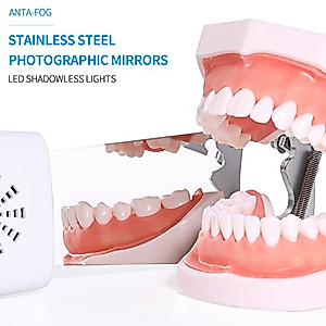 Dental Photography Mirrors Fog-Free - Dental Orthodontics Mirror Reflector Intra-oral Teeth Inspection LED Mirror Wireless Charger & Fan with 4 Interchangeable Mirrors