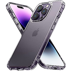 Ringke Fusion Matte [Anti-Fingerprint Technology] Compatible with iPhone 14 Pro Case, Translucent Smudge Proof Protective Sturdy Shockproof TPU Bumper Phone Cover for Women, Men - Matte Clear