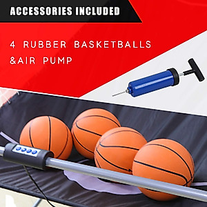 Foldable Indoor Basketball Arcade Game Double Shot 2 Player W/ 4 Balls, Electronic Scoreboard and Inflation Pump