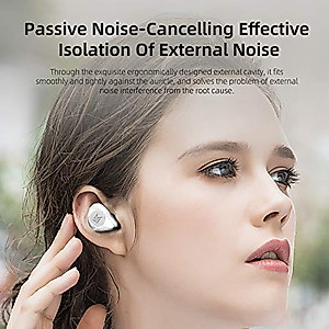 KZ S2 True Wireless Earbuds for iPhone Android Hybrid Technology Bluetooth Earphones with Microphone (White)