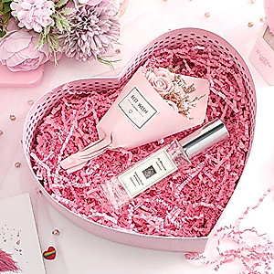 3 Bags Valentine’s Crinkle Cut Papers Shred Filler Pink Raffia Paper Shreds Pink Tissue Paper Shred Craft Paper for Basket Filling Present Wrapping Wedding Bridal Party Supplies