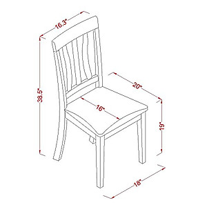 East West Furniture Antique Dining Linen Fabric Upholstered Wooden Chairs, Set of 2, Oak
