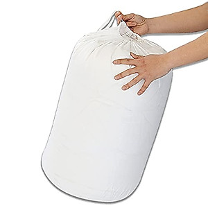 DT&G 2 Pack of Laundry and Storage bags with Name Tags for Multi Purposes 100% Polyester Drawstring Closure Tear Resistant Heavy Duty Stitching Travel Bags for College, Dorm and Apartment Dwellers (M Size)