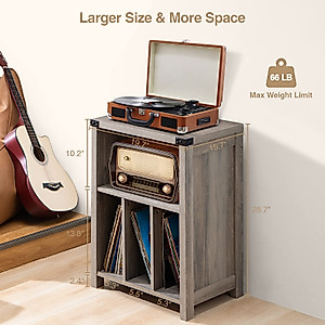 SICOTAS Record Player Stand with Vinyl Record Storage Turntable Stand Table Cabinet with Shelf End Table Night Stands Bed Side Table Nightstand Stereo Cabinet for Living Room Bedroom Office
