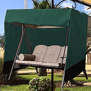 Patio Swing Cover Waterproof 3 Seat Swing Covers Outdoor Porch Swing Cover Hammock Glider Cover 420D Swing Chair Covers 87x49x67 Inch UV Block for Outdoor Furniture