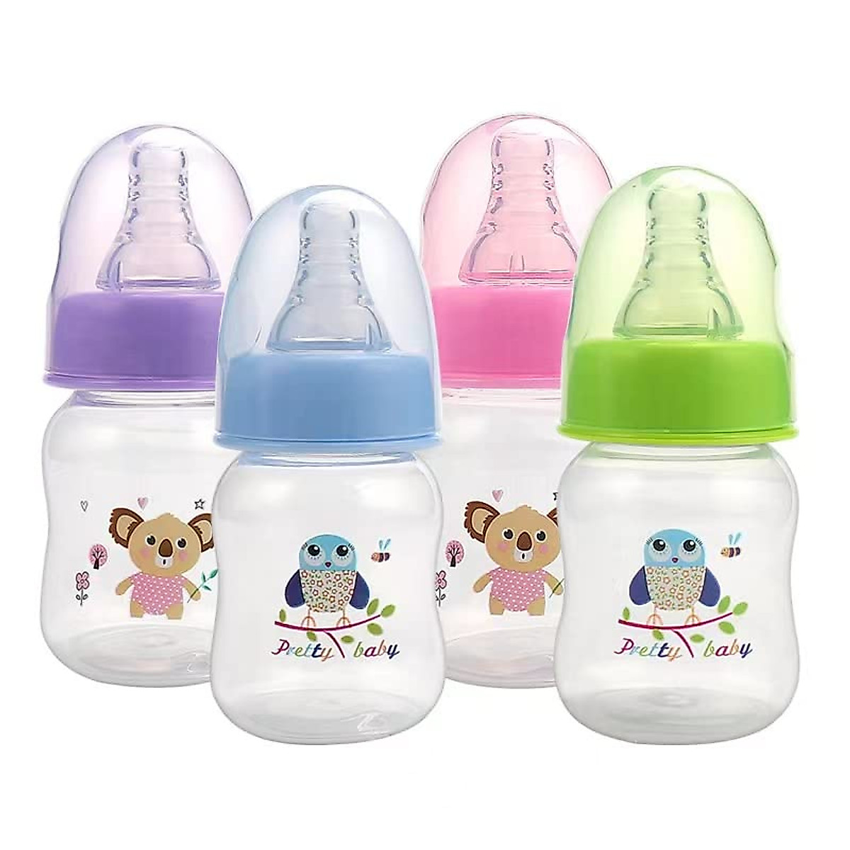 4 Pack Anti-Colic Options+ Baby Bottles, Narrow Pretty Baby, 2oz 60ml (XU-VK5O-0KX5)