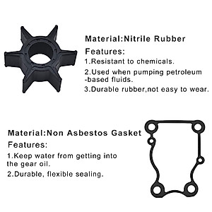 BDFHYK 63D-W0078-01 Water Pump Impeller Repair Kit for Yamaha 40HP 50HP 60HP, Replaces 63D-W0078-01-00 Sierra 18-3434