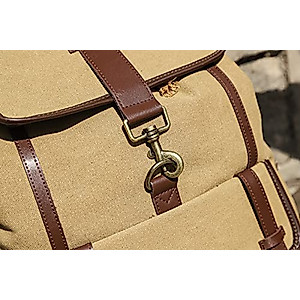 Creaweal Canvas Backpack Vintage Backpack Rucksack Men & Women Bookbag Fits 15.6-17 Inch Laptop Backpacks Lightweight (Upgrade-Brown)