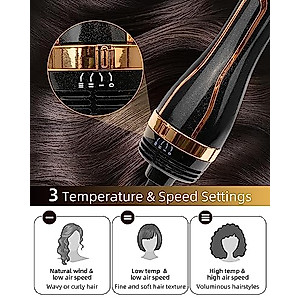7MAGIC Blow Dryer Brush, 1200W Hair Dryer Brush Blow Dryer for Women, One Step Volumizer and Styler in One, Hot Air Brush with Ceramic Coating for Straight and Curling Hair Salon, Anti Frizz