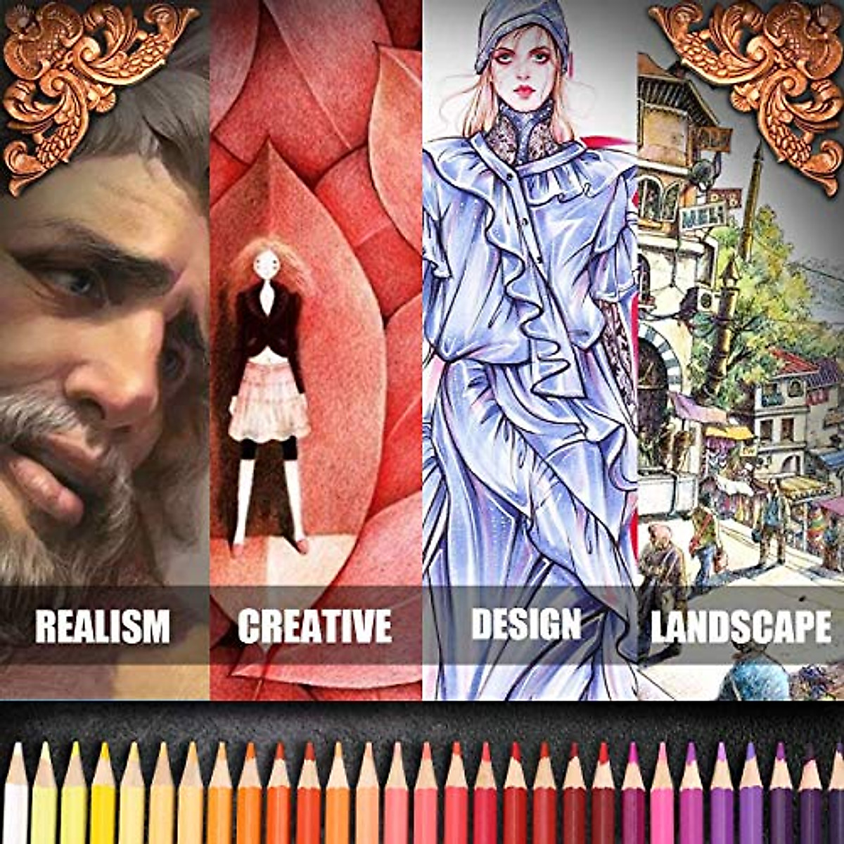 YOOUSOO Colouring Pencils, 24 Pcs Professional Coloured Pencils Drawing Pencils, Oil-based Artist Pencil Set, No Wax, Ideal for Sketching, Doodling, Painting, Writing, Pre-sharpened…