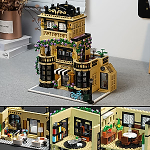 ENJBRICK Flowers City Coffee Shop Building Set for Adutls,Architecture Building House Kit for Boys and Girls 8-14 Years 1443pcs
