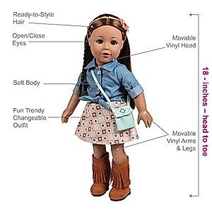 ADORA Amazon Exclusive - 18” Realistic Doll in Soft Vinyl, Huggable Body and Trendy Outfit for Unlimited Imaginative and Interactive Pretend Play - Amazing Girl Fruit Fashion Outfit
