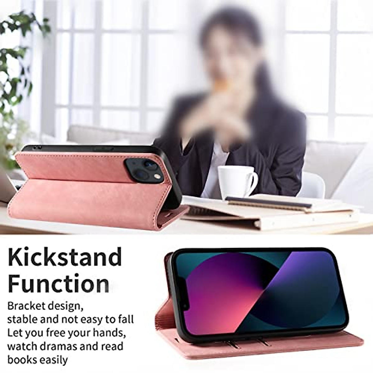 OLOBBIRD Vintage Wallet Stand Phone Case for Samsung Galaxy A70 A50 S A40 A30 A20 E A10, Magnetic Closure Card Holder Back Cover, Business Skin-Friendly Protective Shell(Green,A40)