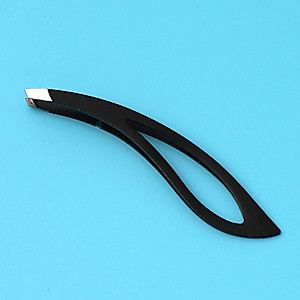 Gaweb Tweezers, Curve Stainless Steel Hollowed Leaf Eyebrow Tweezer Women Hair Remove Clip Tool - Black, A, (1220459-Gaweb1)