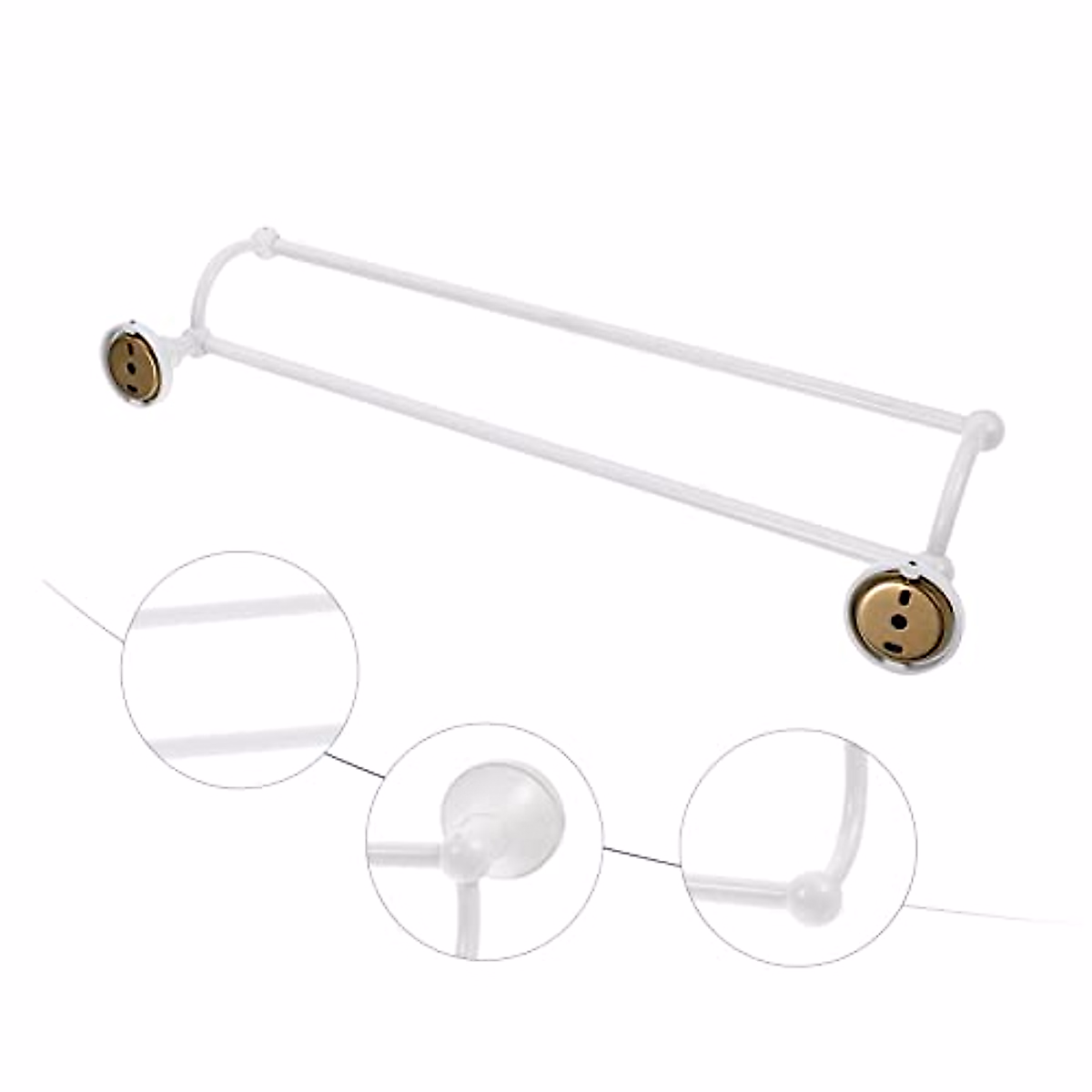 Cabilock 1 PC Double Bar Towel Rack White Bathrobe Towel Organization Bar Double Towel Bar Bathroom Towel Bar Decor Bath Towel Holder Hangers Hand Towel Rail Artistic Accessory Swivel Brass