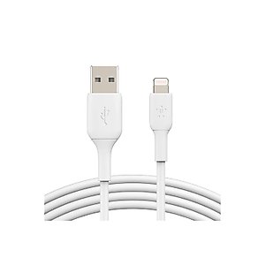 Belkin BoostCharge Lightning Cable 2-Pack - 3.3ft/1M - MFi Certified Apple iPhone Charger USB-A to Lightning Cable - iPhone Cable - iPhone Charger Cord - Apple Charger - USB Phone Charger - White