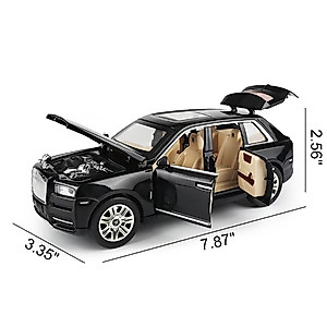 EROCK 1/24 Rolls-Royce Cullinan Model Car, Alloy Die Casting Collectible Pull Back Toy Car with Sound and Light for Kids Boy Girl Birthday Gift