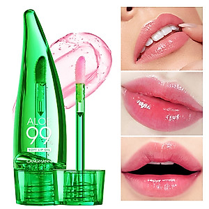 3Pcs Aloe Vera Lipstick, Aloe Vera Gel Temperature Color-Changing Lip Gloss set, Magic Lipstick Moisturizing Non-stick Waterproof Lip Gloss Lip Glaze For Girls (A)