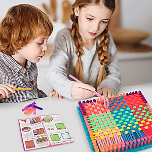 IQKidz Weaving Loom Kit for Kids and Adults - Potholder Weave Looming Toys, Gift for Girls Ages 6 7 8 9 10 11 12 13 Years Old and Above, Square Buildable Loom Knitting Activity, 224 Craft Loops