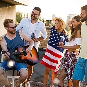 American Flag Water Tumbler, 4th of July Gifts Patriotic Cup, Patriotic Party Supplies for Labor Day, Memorial, Veterans Day, 20 oz Vacuum Insulated Tumbler with Lid, Straw and Brush (Stylish Style)