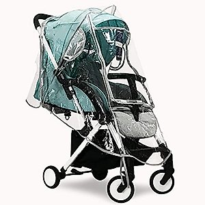Universal rain Cover for Strollers Transparent Baby Stroller Rain Cover Waterproof Weather Toddler from Rain Wind Snow Dust(Eva Half Open Window)