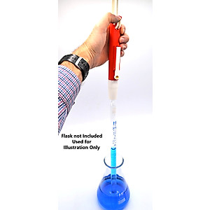 EISCO Seological Pipette & Pump, 25ml - Class A, Tolerance ±0.100 - White Graduation - Includes One-Hand Pump for Easy Pipette Flushing - Borosilicate Glass