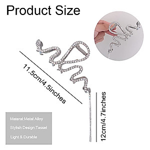 French Hair Claw Clips Metal Silver Snack Rhinestone Hair Accessories Hair Ornaments Geometry Hair Barrette Hairpin Luxury Tassels Acrylic Elegant Headbands Hair Crab Head Bands for Women 1Pcs