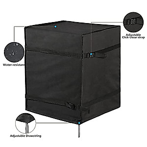 SORALEK Air Conditioner Cover for Outside Units, Universal Size, Black, Waterproof, Fits up to 21 x 16 x 15 inches